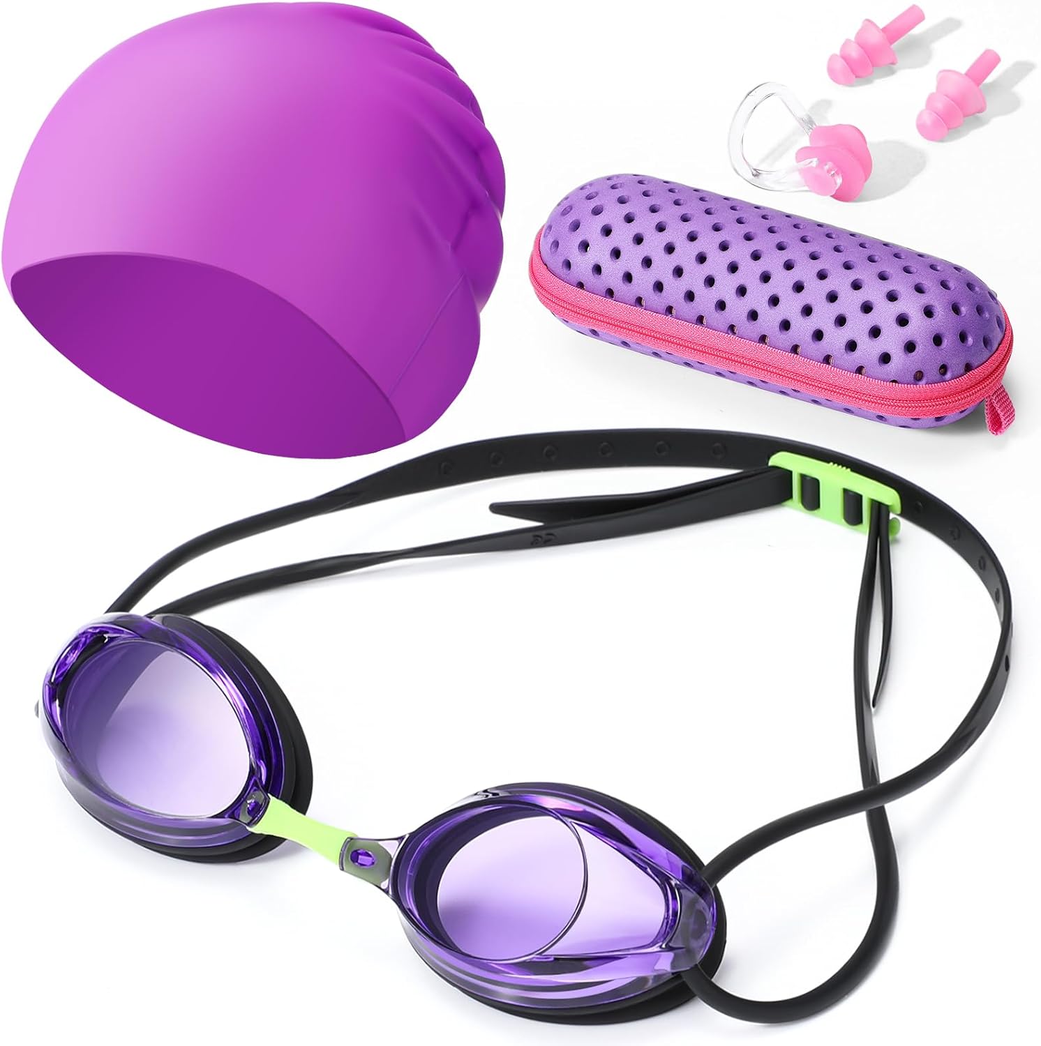Amazon.com : Mootycapa Swim Goggles, Swimming Cap and Breathable ...