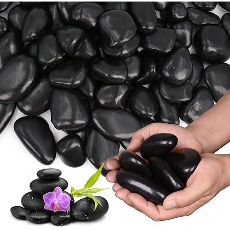 Amazon.com: FANTIAN 5 Pounds Black Natural Decorative River Pebbles – 2 ...