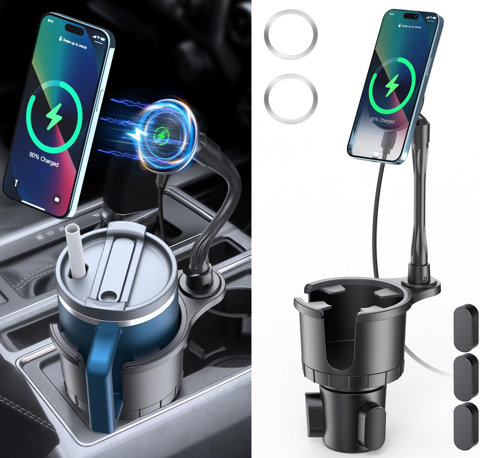 Amazon.com: Magnetic Wireless Cup Phone Holder for Magsafe Car Mount ...