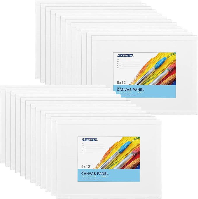 Amazon.com: FIXSMITH Painting Canvas Panels - 9 x12 Inch Canvas Panel ...