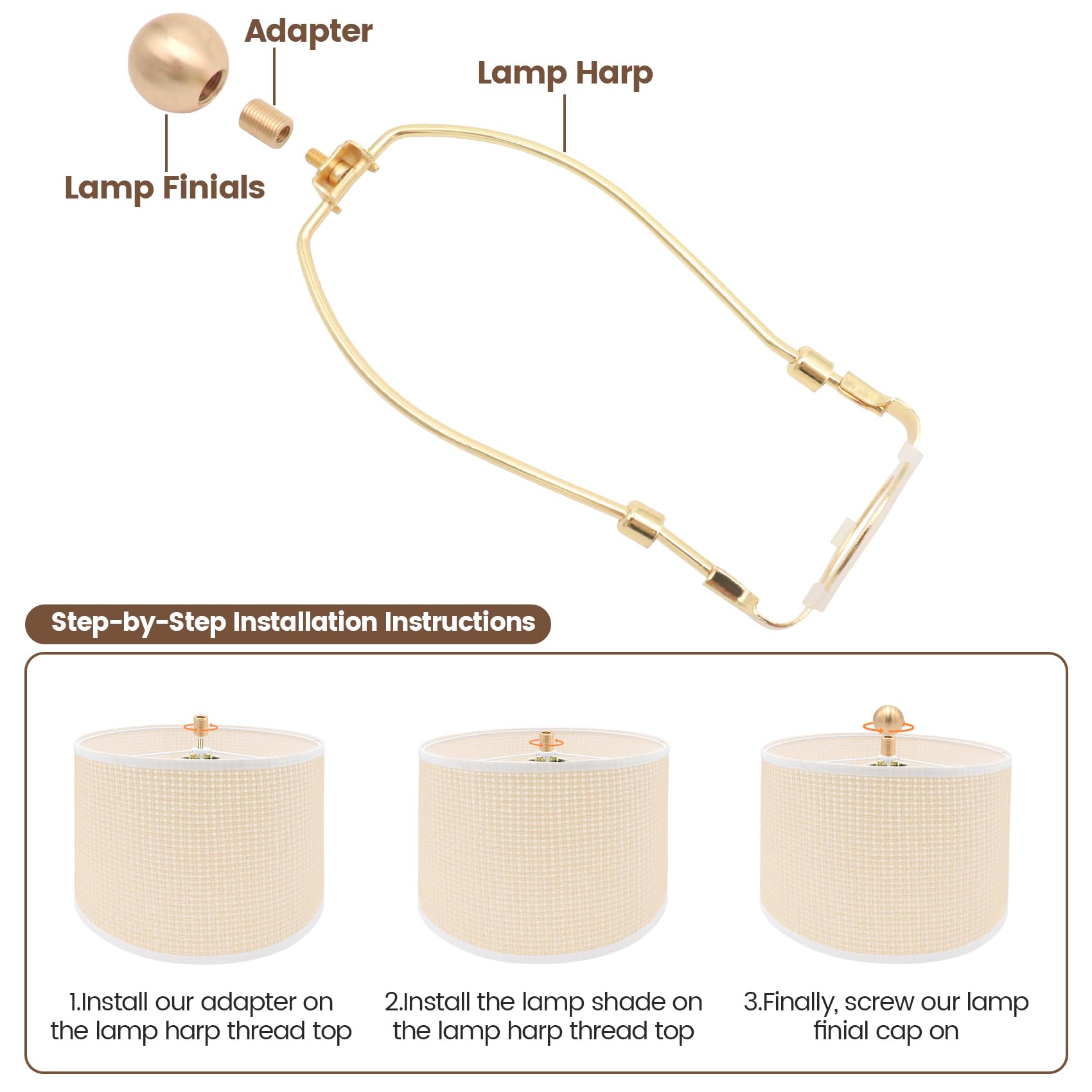 Snapklik.com : Antrader Lamp Finials Brass Lamp Finial Caps Knobs Fit ...