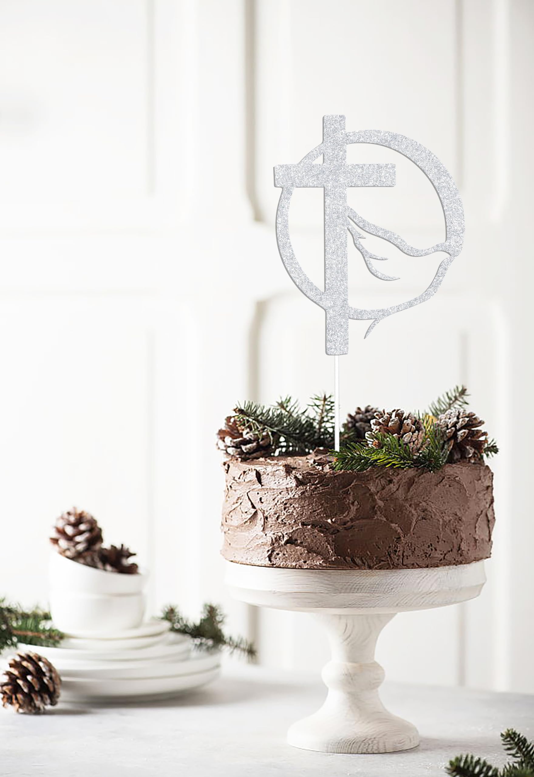 Silver Cross Cake Topper Silver Cross Cake Topper With Rhinestones