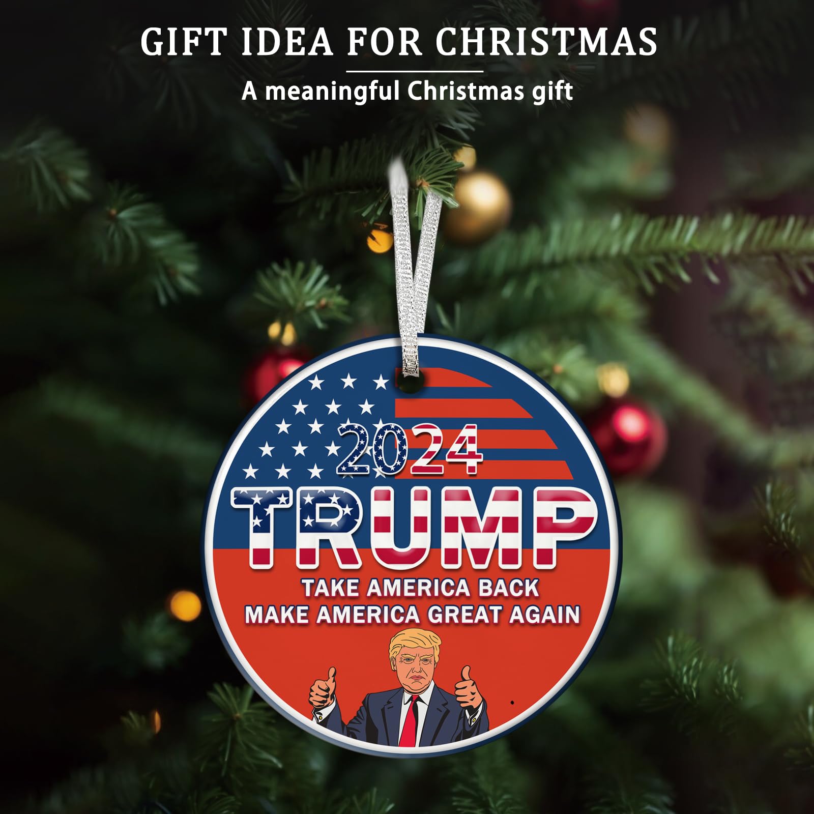 Trump Christmas Tree Ornaments Trump Shot, Trump Assassination,