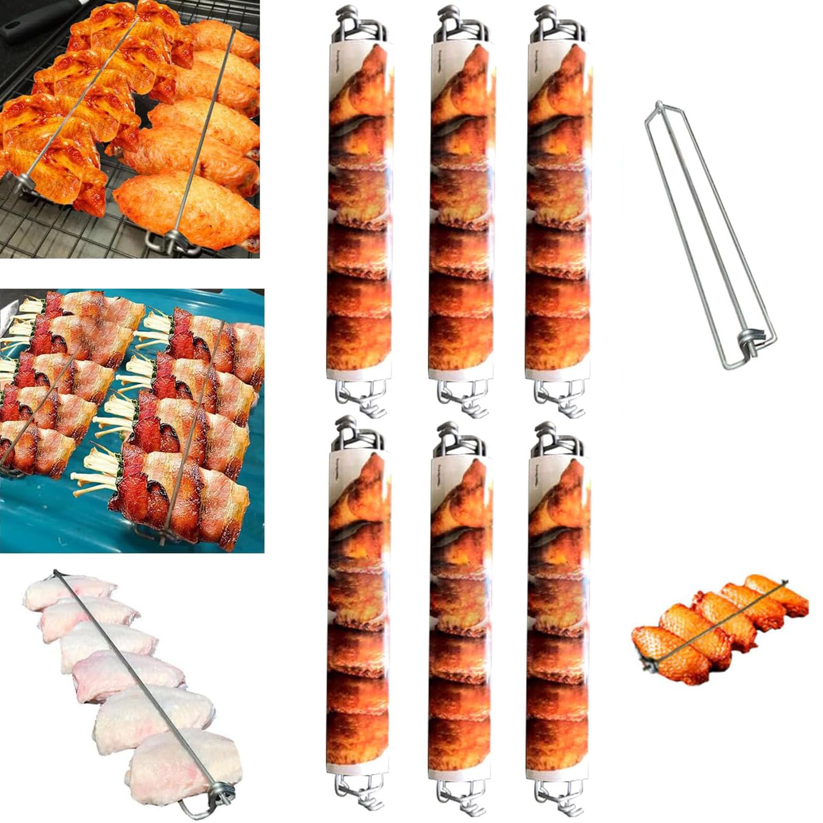 Amazon.com: Chicken Wing BBQ Fork Chicken Clamping Wing Rails for ...