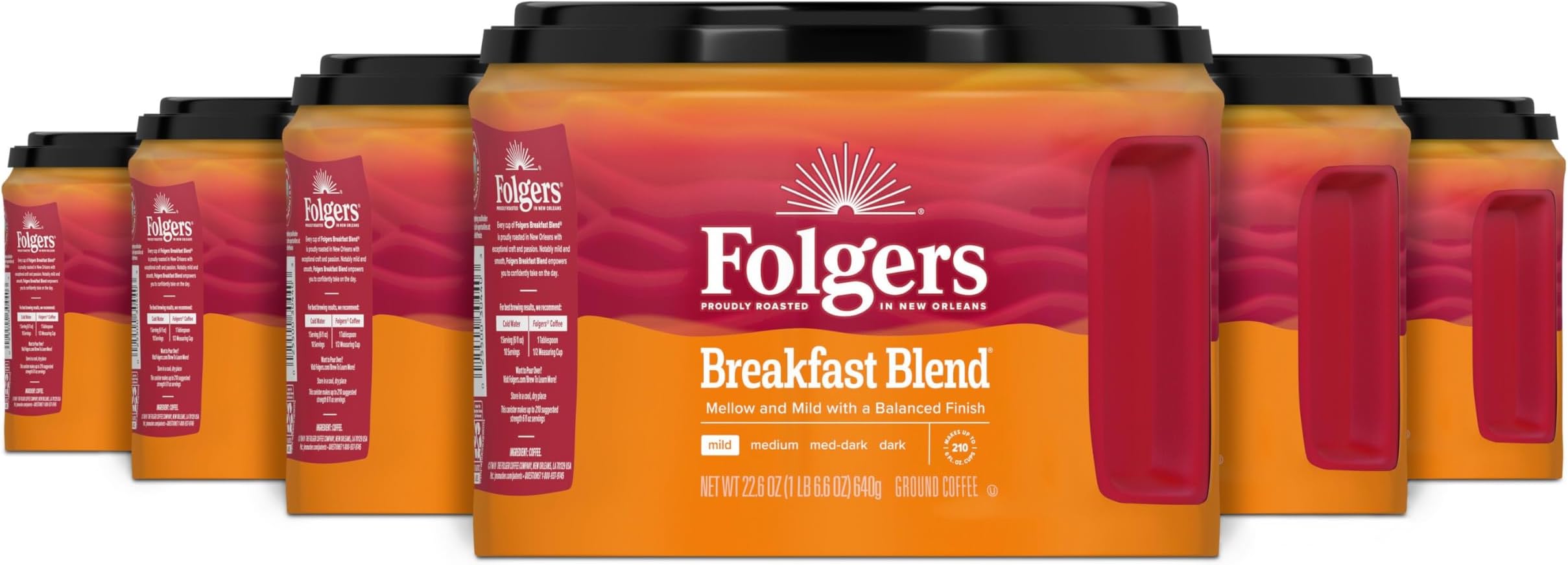 Amazon.com : Folgers Breakfast Blend Ground Coffee, Smooth & Mild ...