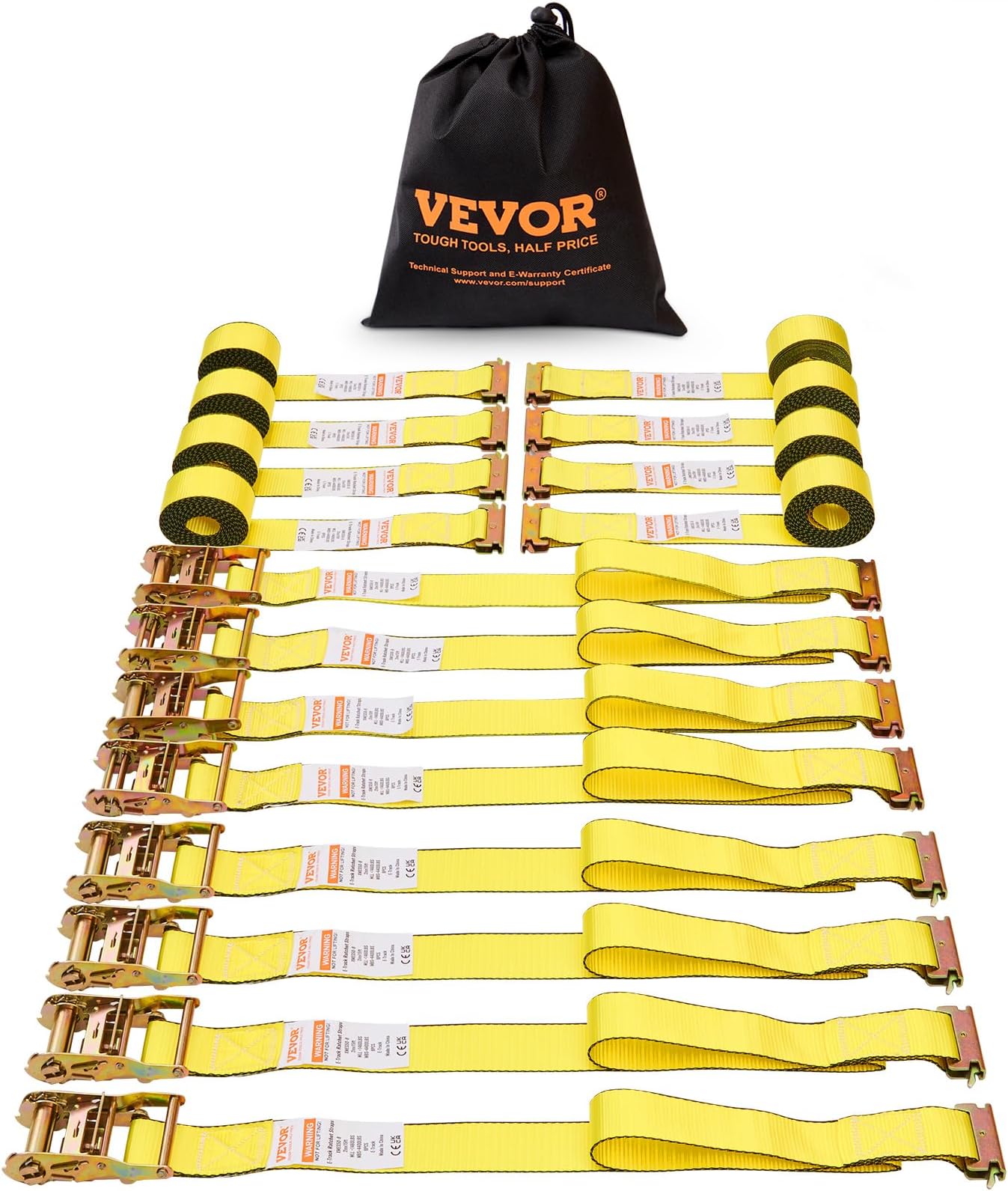 Amazon.com: VEVOR E-Track Ratchet Strap, 10 Pack 2" x 12' E Track ...