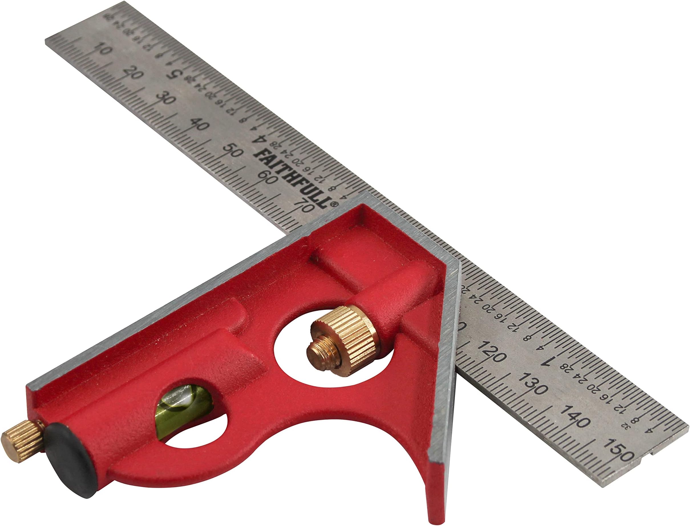 6" Combination Square with Built-in Level - 8-in-1 Carpenter's Tool ...