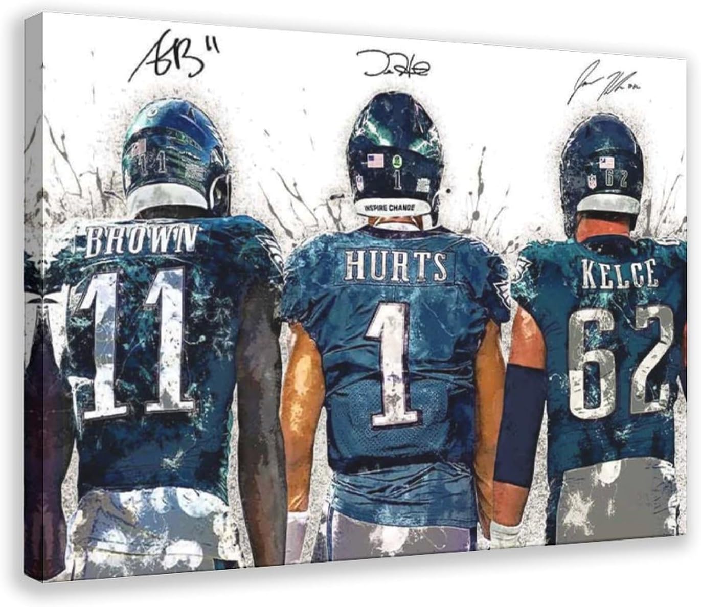 Amazon.com: DYDXFDSLF Jalen Hurts AJ Brown Jason Kelce Canvas Poster ...