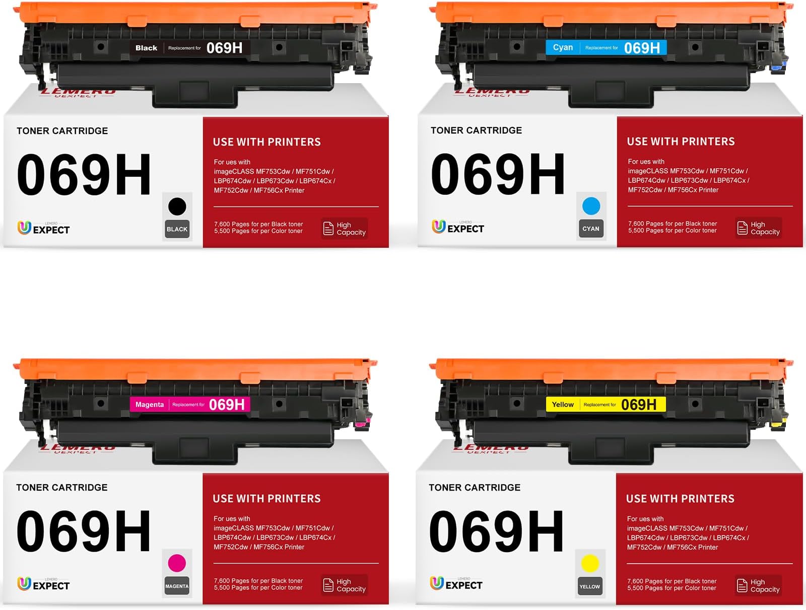 Amazon.com: 069H Toner Cartridge 4-Pack LemeroUexpect Compatible ...