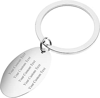 Fanery sue Personalized Custom Oval Dog Tag Name Keychain Stainless ...