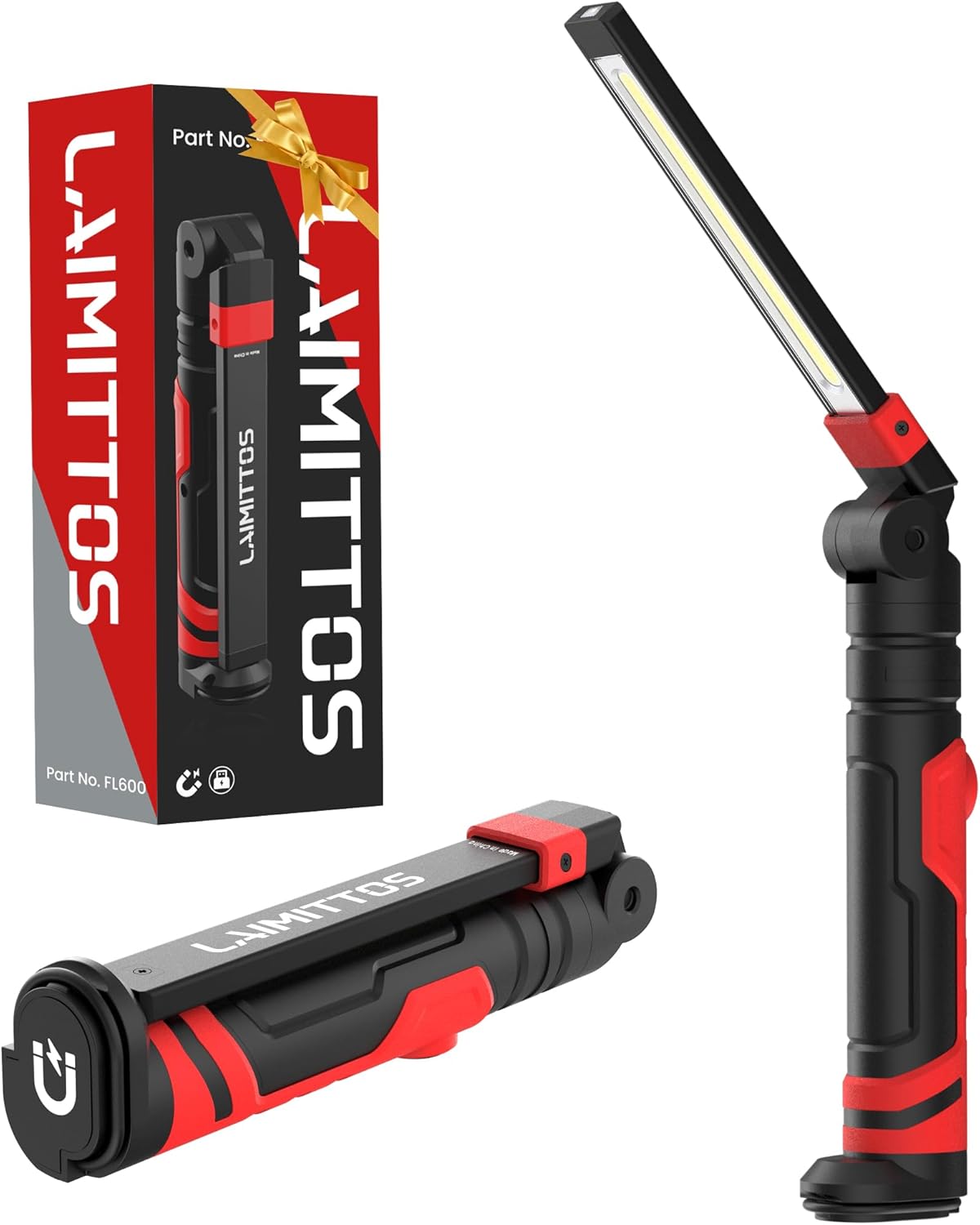 LAIMITTOS Rechargeable Work Light 2500mAh Magnetic LED Work Light ...