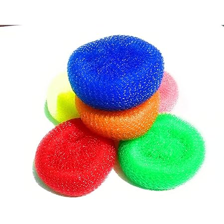 P&K Nylon Round Plastic Scrubber Set of 6 : Amazon.in: Home Improvement