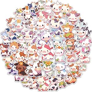 Amazon.com: Cute Cow Stickers, Animal Stickers for Kids Teens, 50Pcs ...