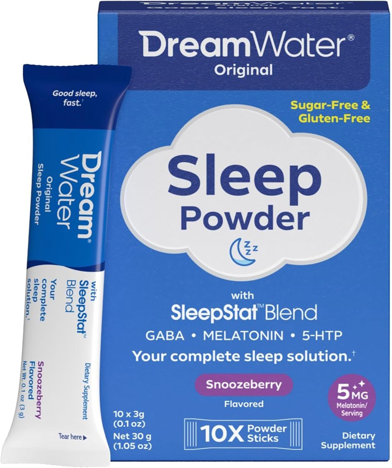 Amazon.com: Dream Water Sleep Powder, Sugar-Free, Gluten-Free, Natural ...