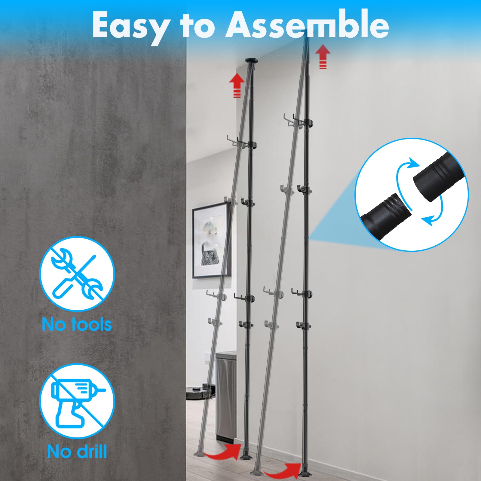 Snapklik.com : Bike Storage Rake, 2 Bike Rack Garage Storage No ...