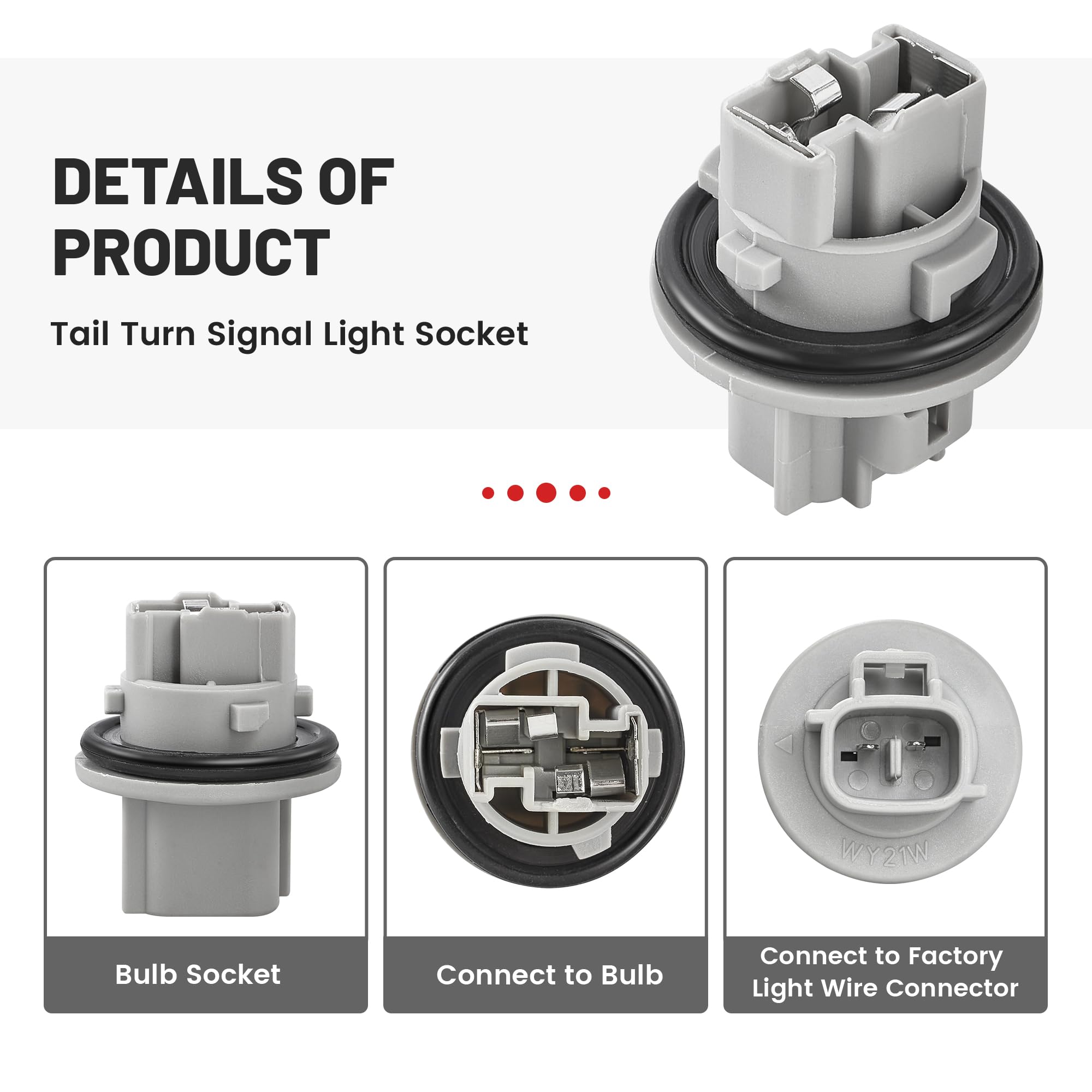 Front Signal Light Bulb Turn Signal Socket And Connector Pigtail For ...