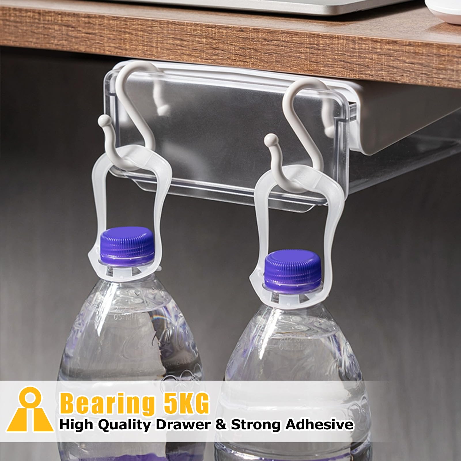 Snapklik.com : 2 Pack Under Desk Drawer Slide Out, Self-Adhesive Under ...