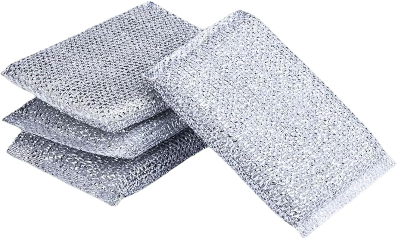 HOMESHOPA Non Scratch Scourer Pad, Silver Washing Up Kitchen Sponge for ...