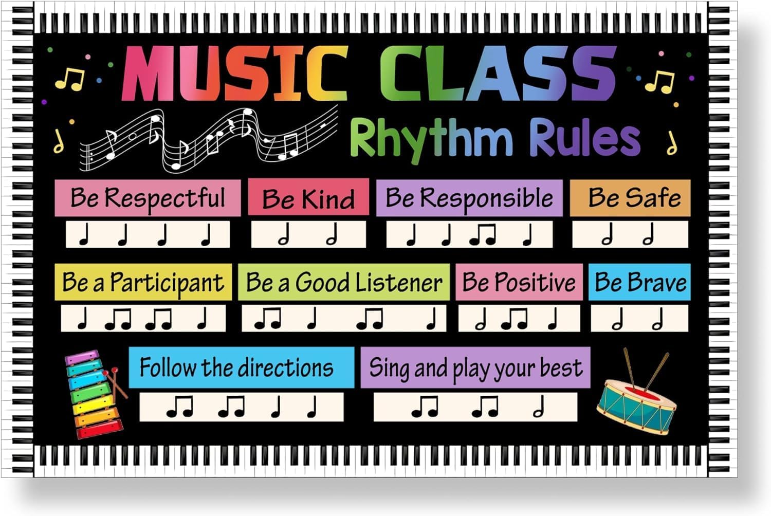 Amazon.com: Generic Music Classroom Poster - Music Classroom Decor ...