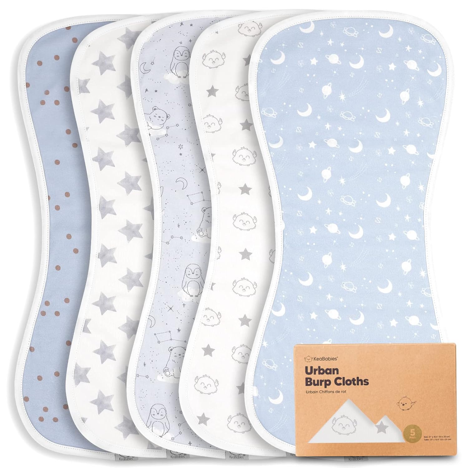 Amazon.com: 5-Pack Organic Burp Cloths for Baby Boys and Girls – Ultra ...