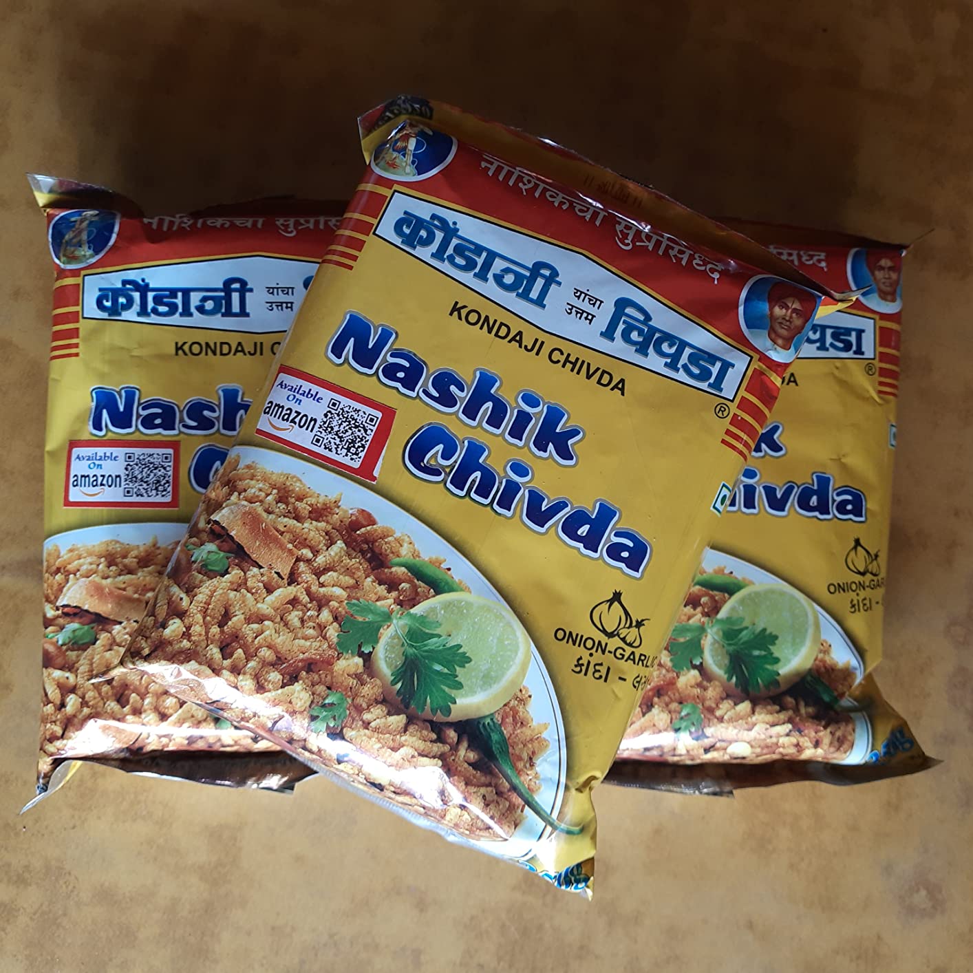 KONDAJI CHIVADA Nashik Special Chivda With Onion Garlic | Pack Of 3 ...
