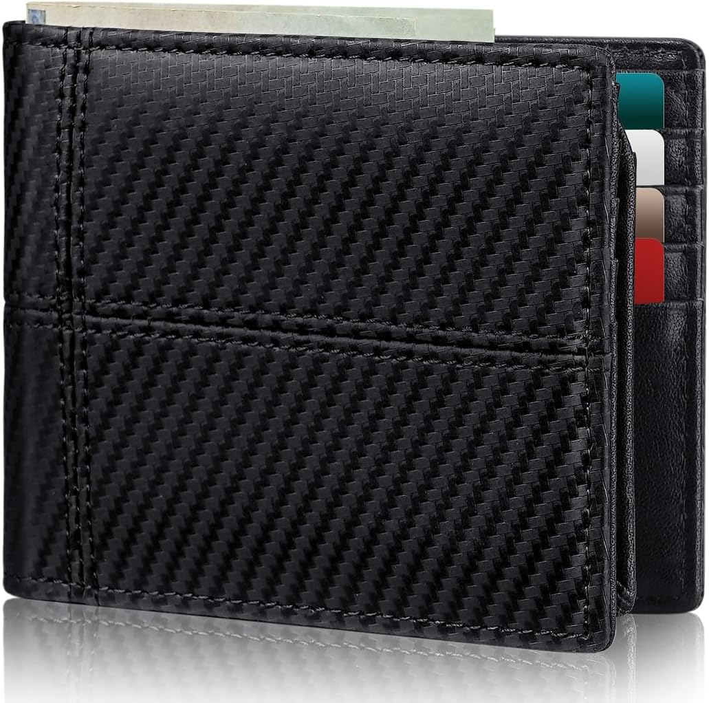 Amazon.com: Artpaxy Mens Wallet Bifold Genuine Leather RFID Blocking ...