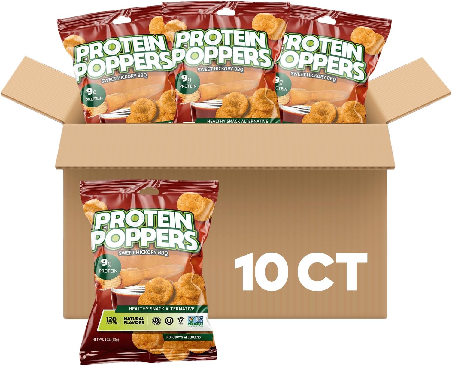 Amazon.com: Protein Poppers Vegan Protein Chips | High Protein Snacks ...