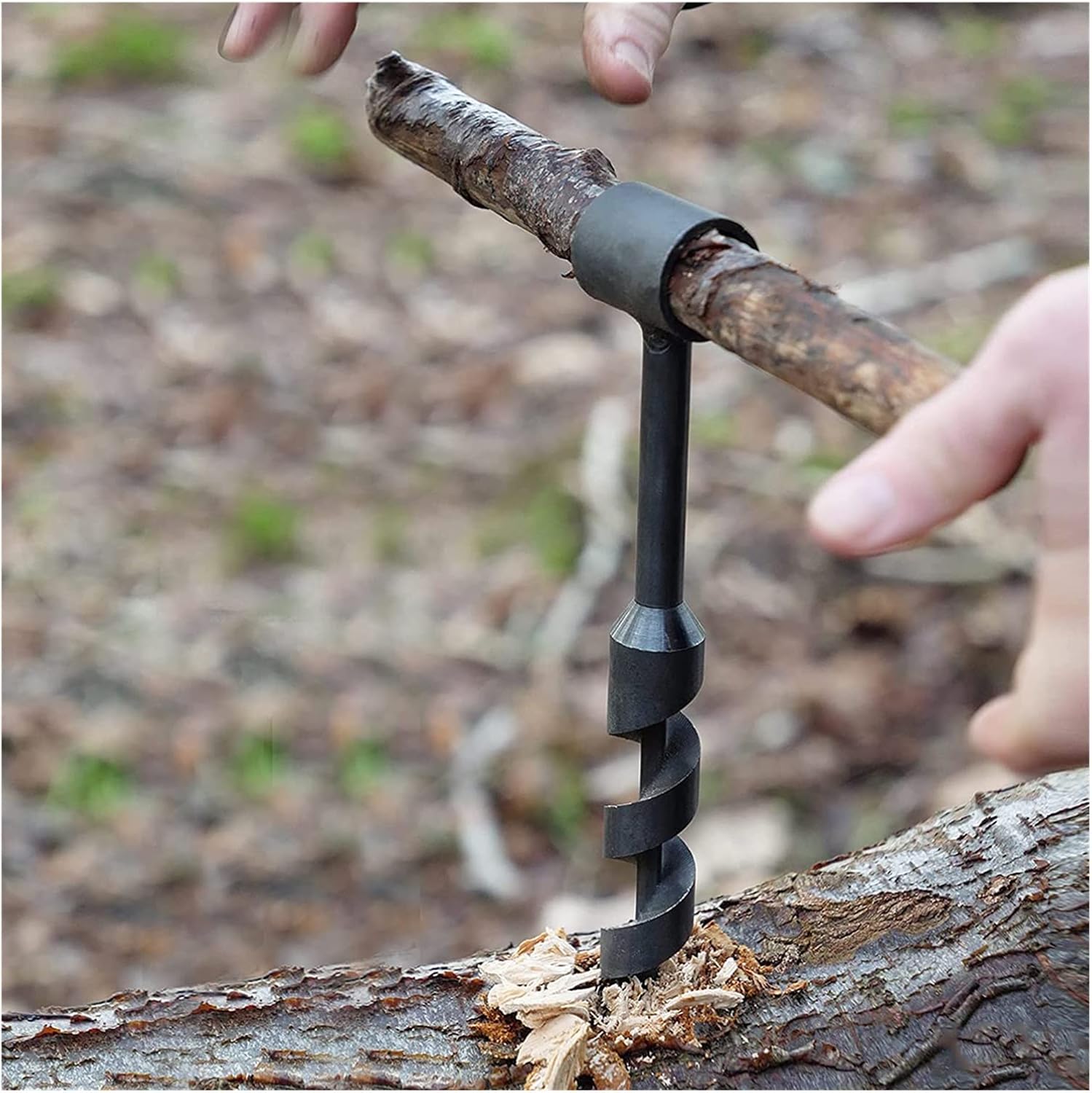 Amazon.com: TKFDC Manual Auger Bushcraft Hand Auger Wrench Wood Drill ...