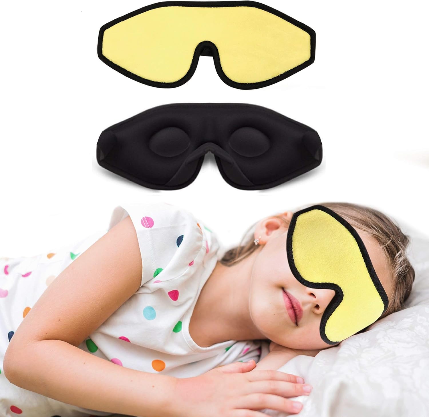 Sleep Mask for Kids with Blockout Light – Memory Foam 3D Contoured Eye ...
