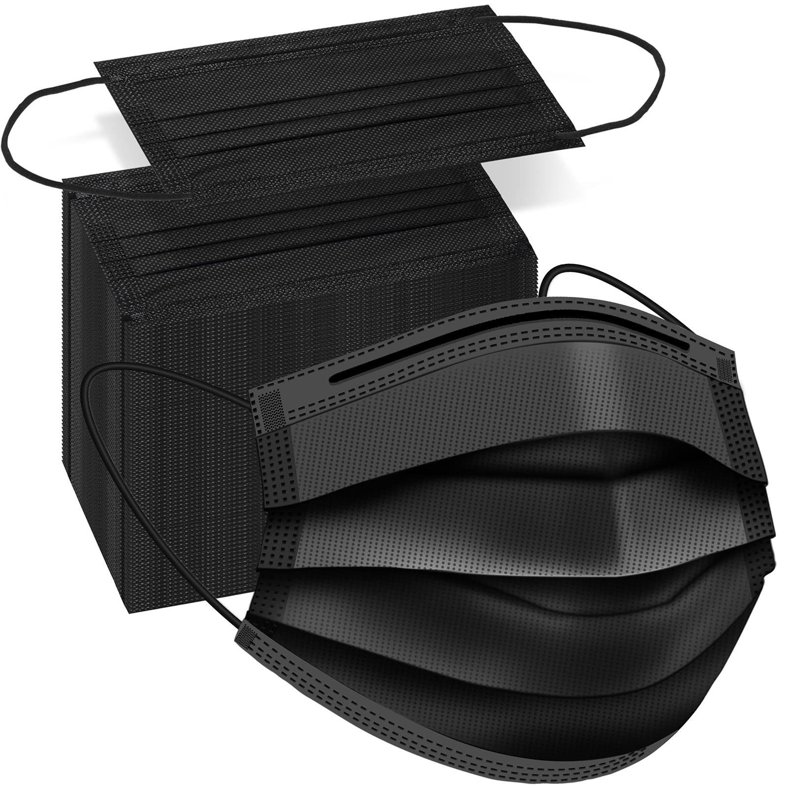 Buy 100 Pack Disposable Face S 3 Layer Filter Protection Black buy-100-pack-disposable-face-s-3-layer-filter-protection-black