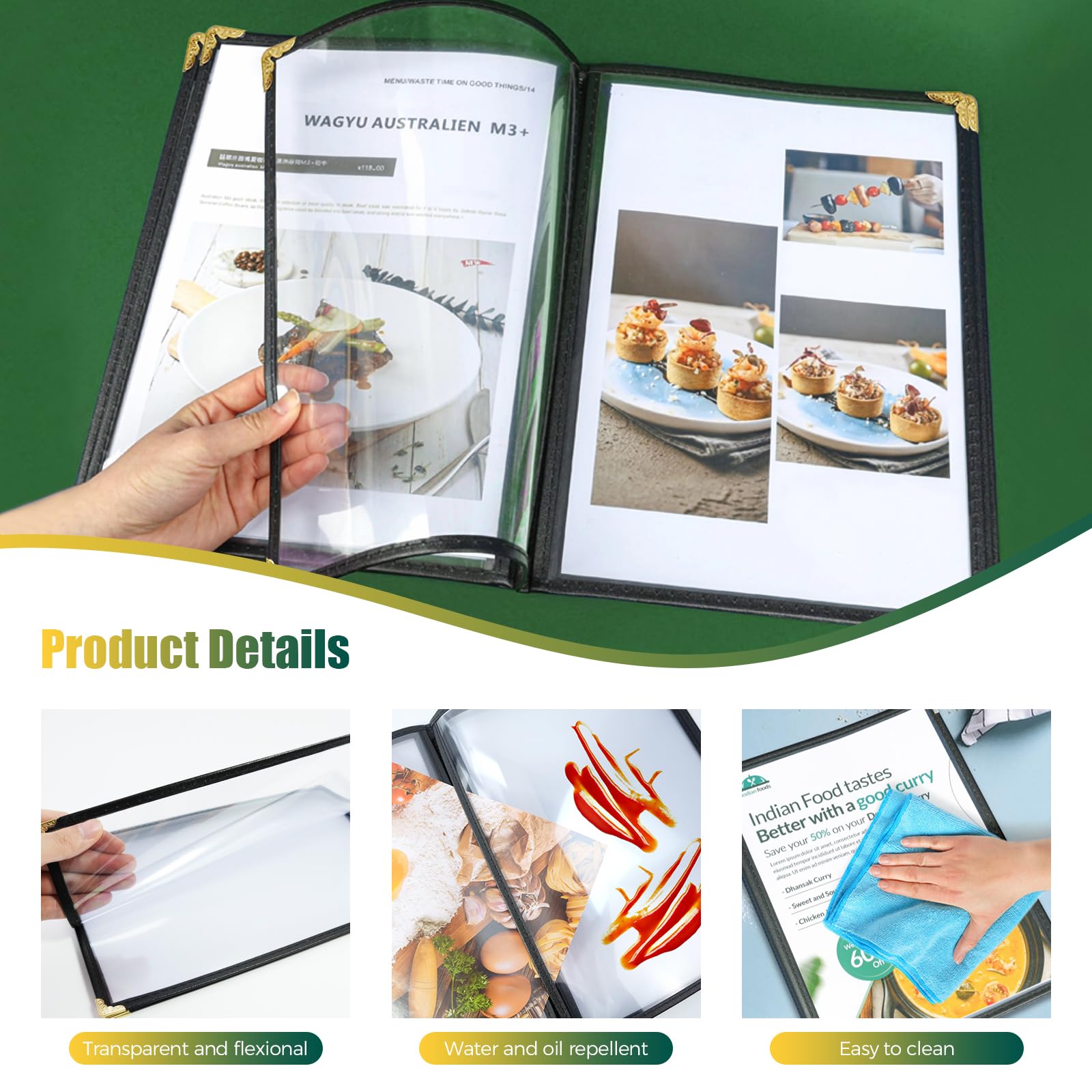 Snapklik.com : 1 Pack Menu Cover 8.5 X 11 Inch Menu Holders 4 Page 8 ...