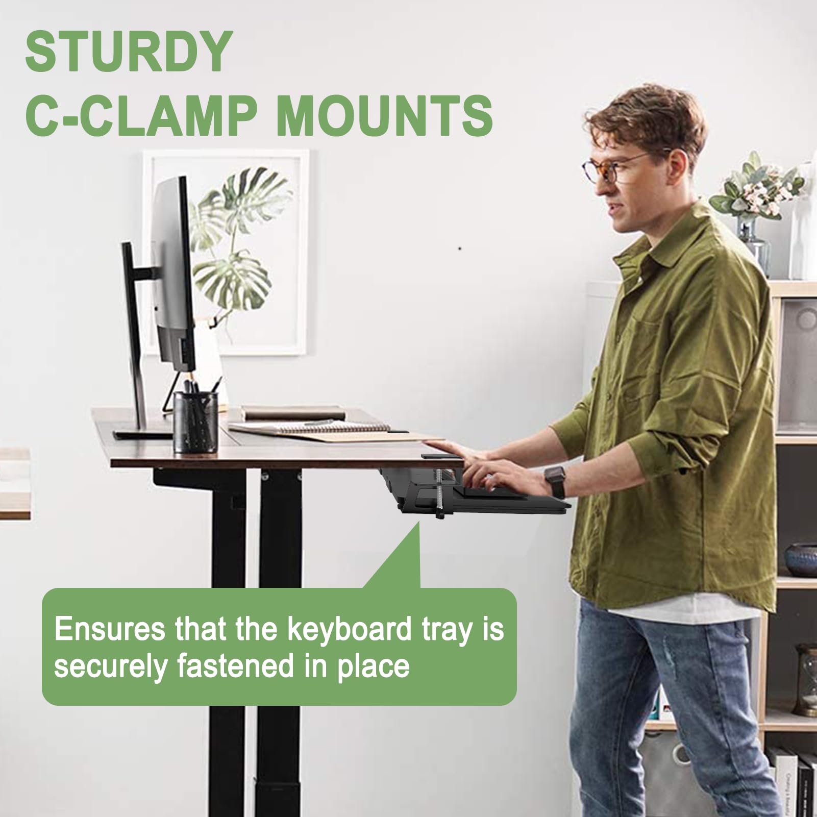Snapklik.com : Keyboard Tray Under Desk Slide Out