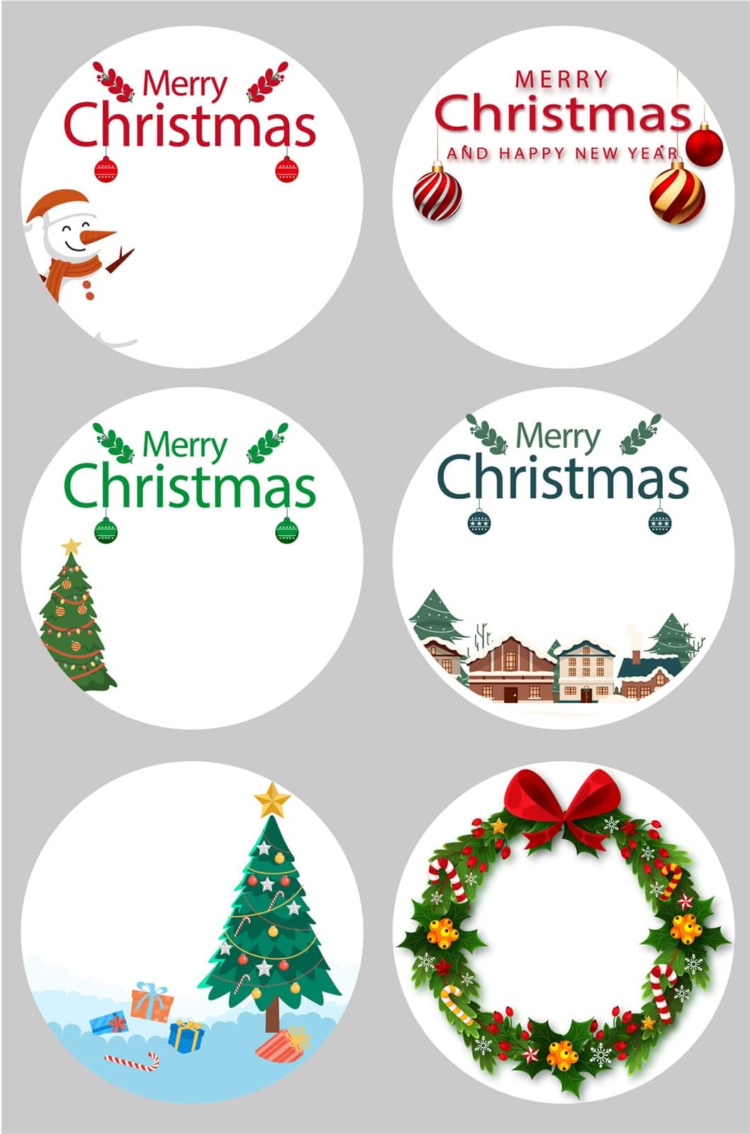 Amazon.com: Christmas Sticker,2 inch150pcs 6 Designs Merry Christmas ...