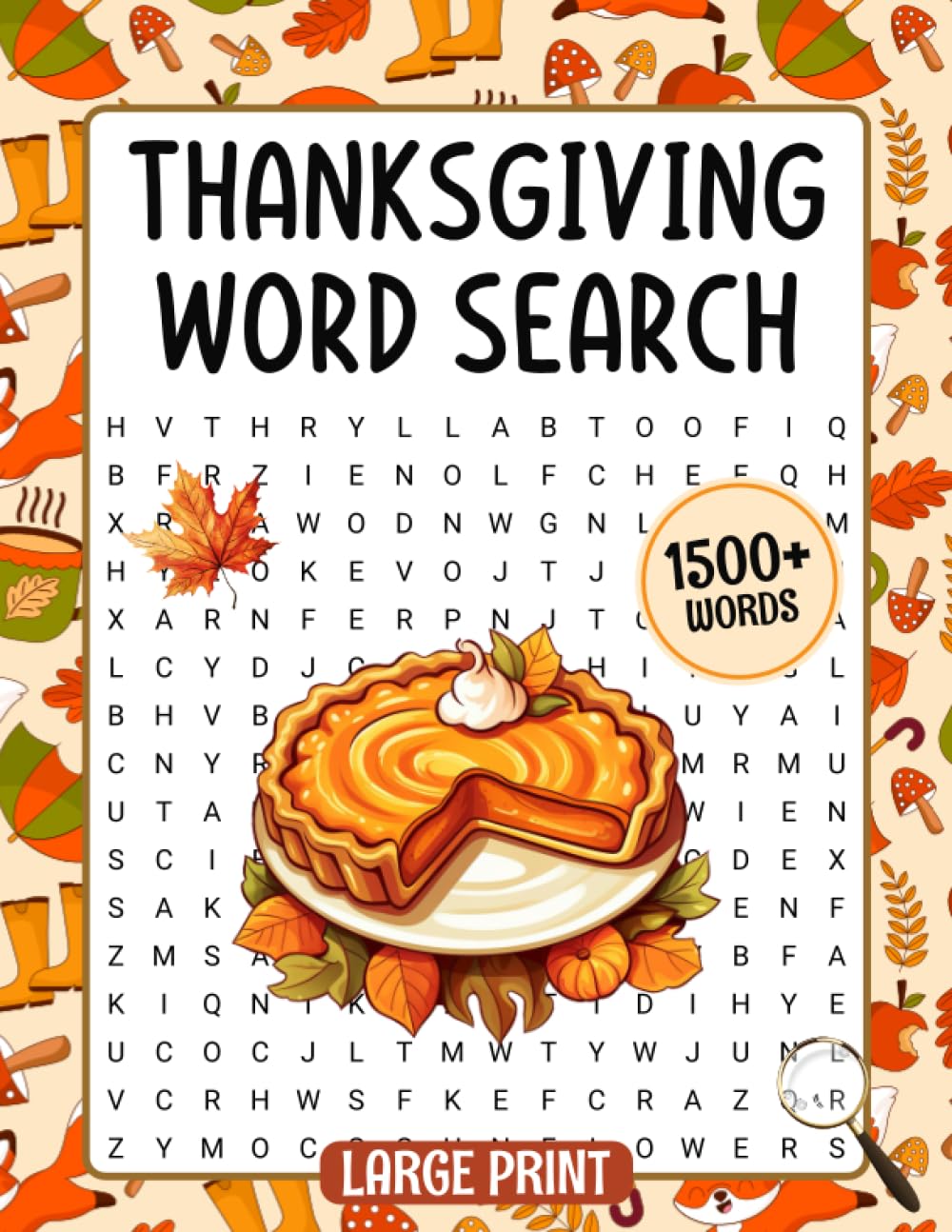 Large Print 1500+ Words Thanksgiving Word Search: 85 Fun And Relaxing ...