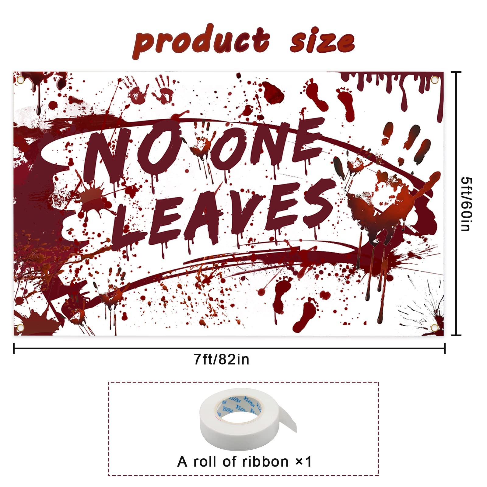 Snapklik.com : Halloween Bloody Backdrop Halloween No One Leaves Banner ...