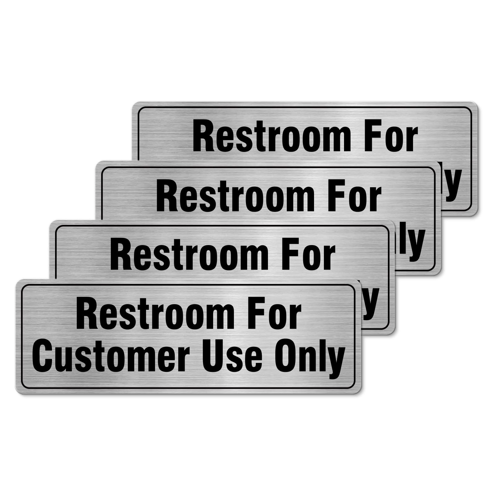 Amazon.com : Restroom For Customer Use Only Sign Aluminum Silver 9 x 3 ...