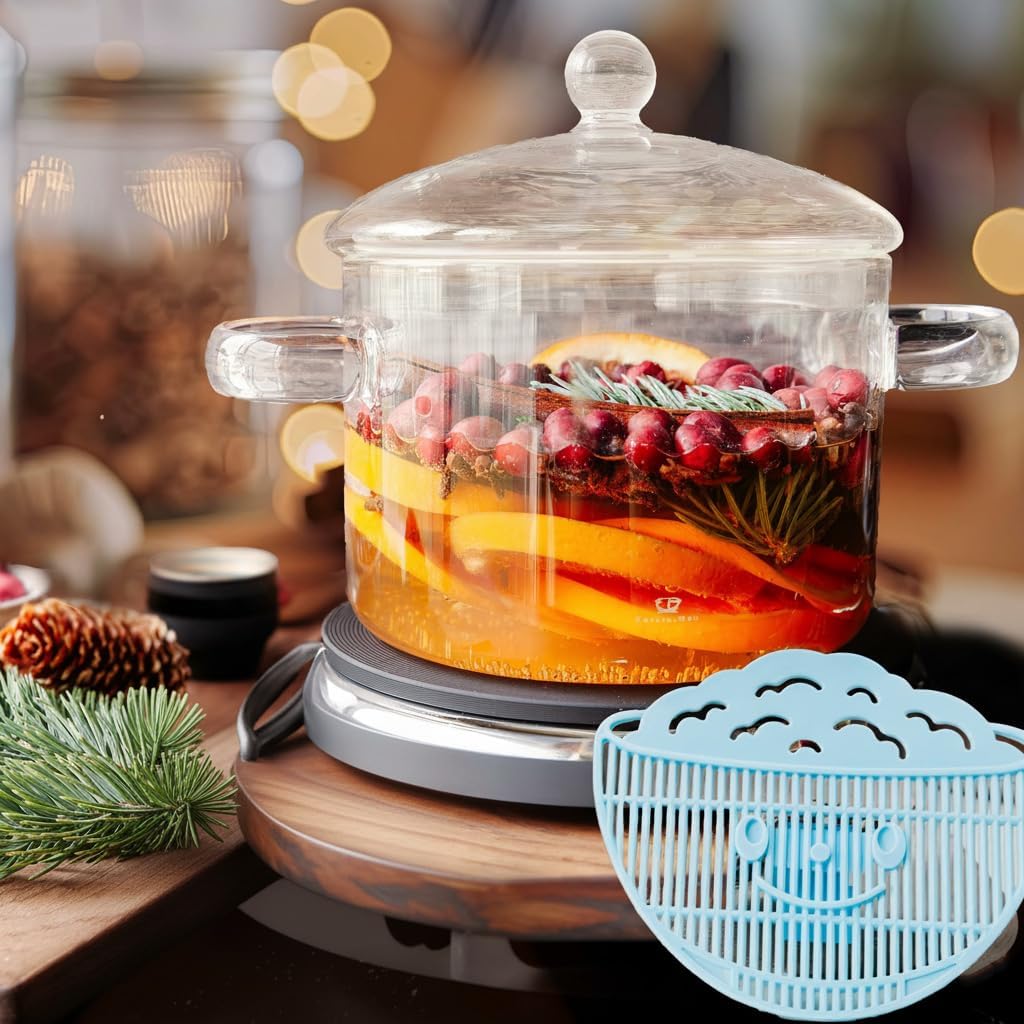 Amazon.com: 2L Clear Glass Simmer Pot with Lid & Strainer | Heat ...