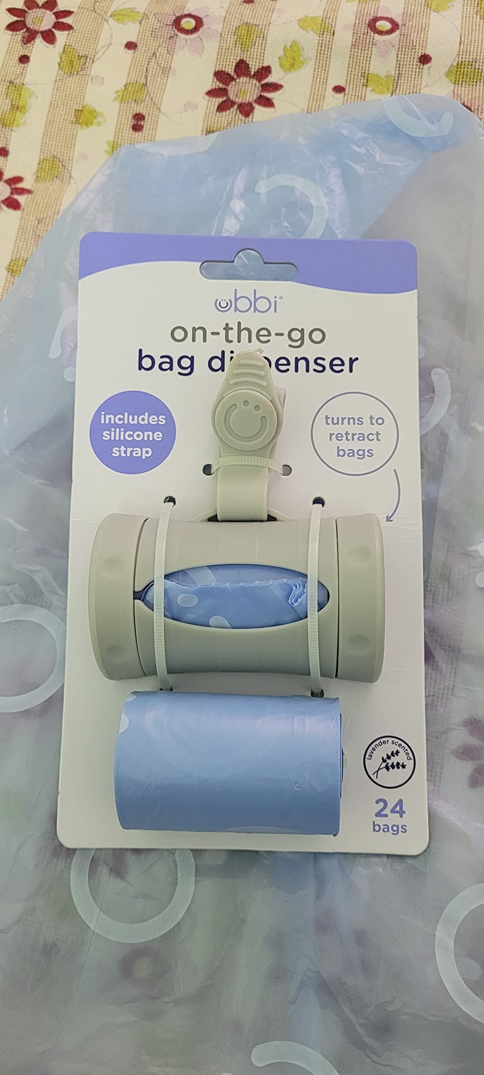 Ubbi Retractable On the Go Bag Dispenser for Travel, Diaper Bag ...