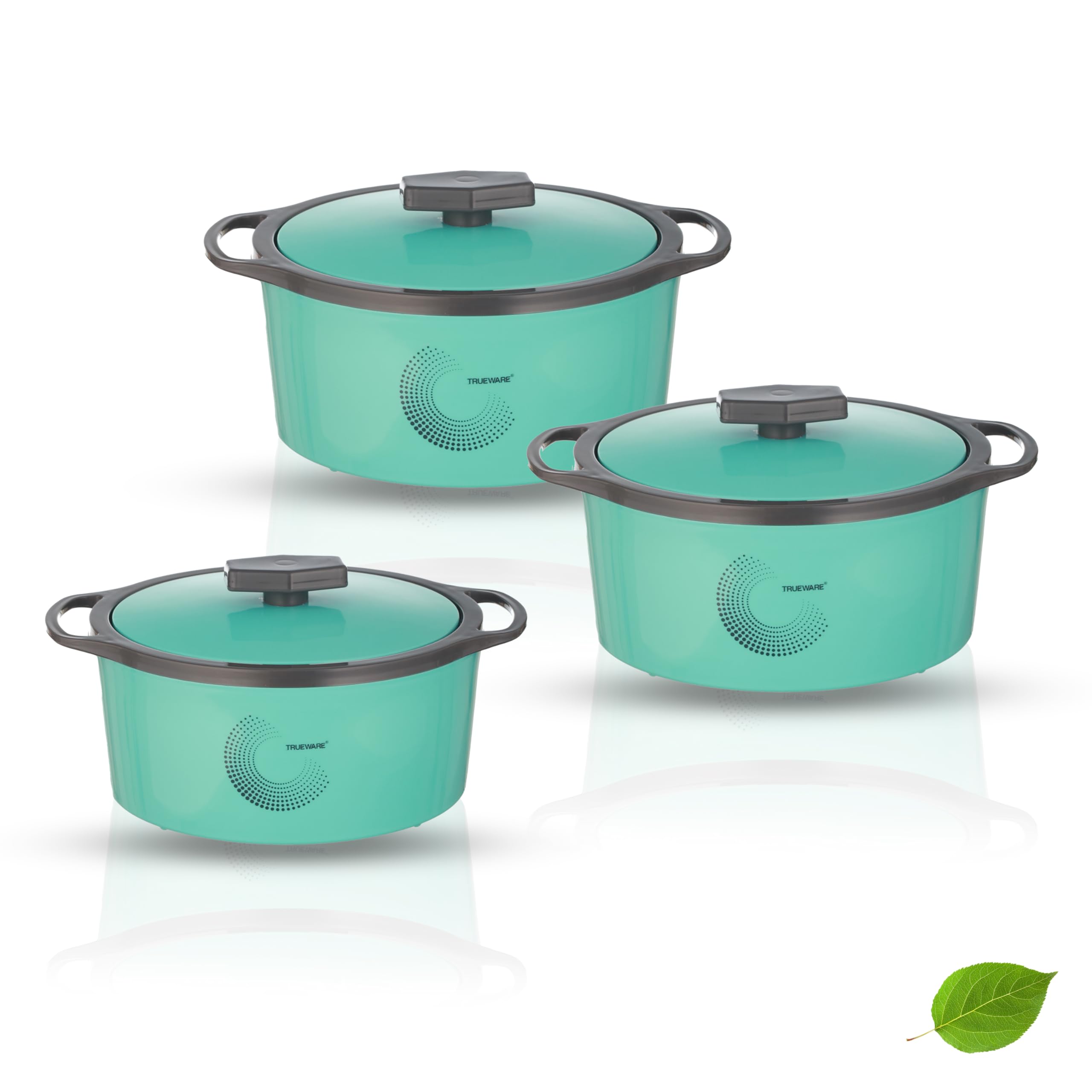 Buy Trueware Orchid Casserole | Blue | Set of 3 | 600 ML, 800 ML & 1100 ML | Thermoware | BPA ...