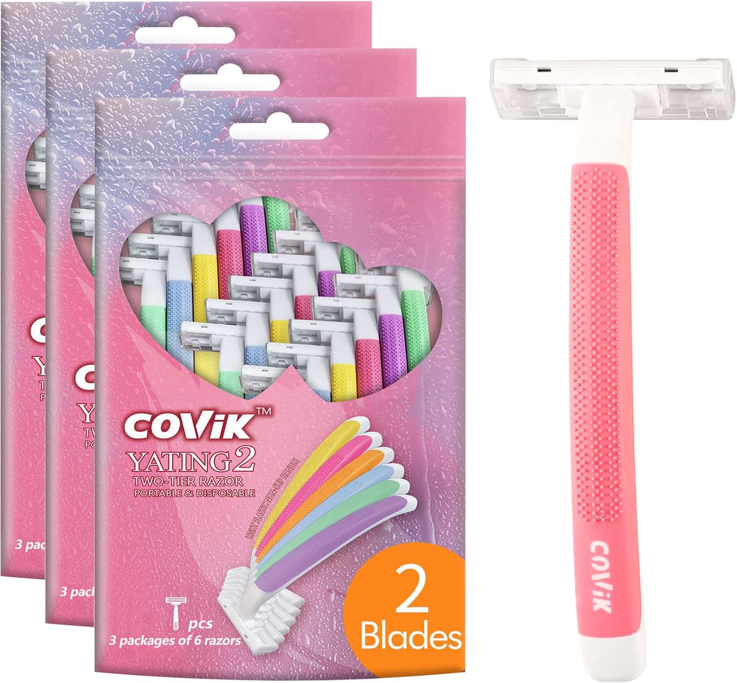 Amazon.com: COVIK Disposable Razors for Women, 18 Count Travel Razors ...