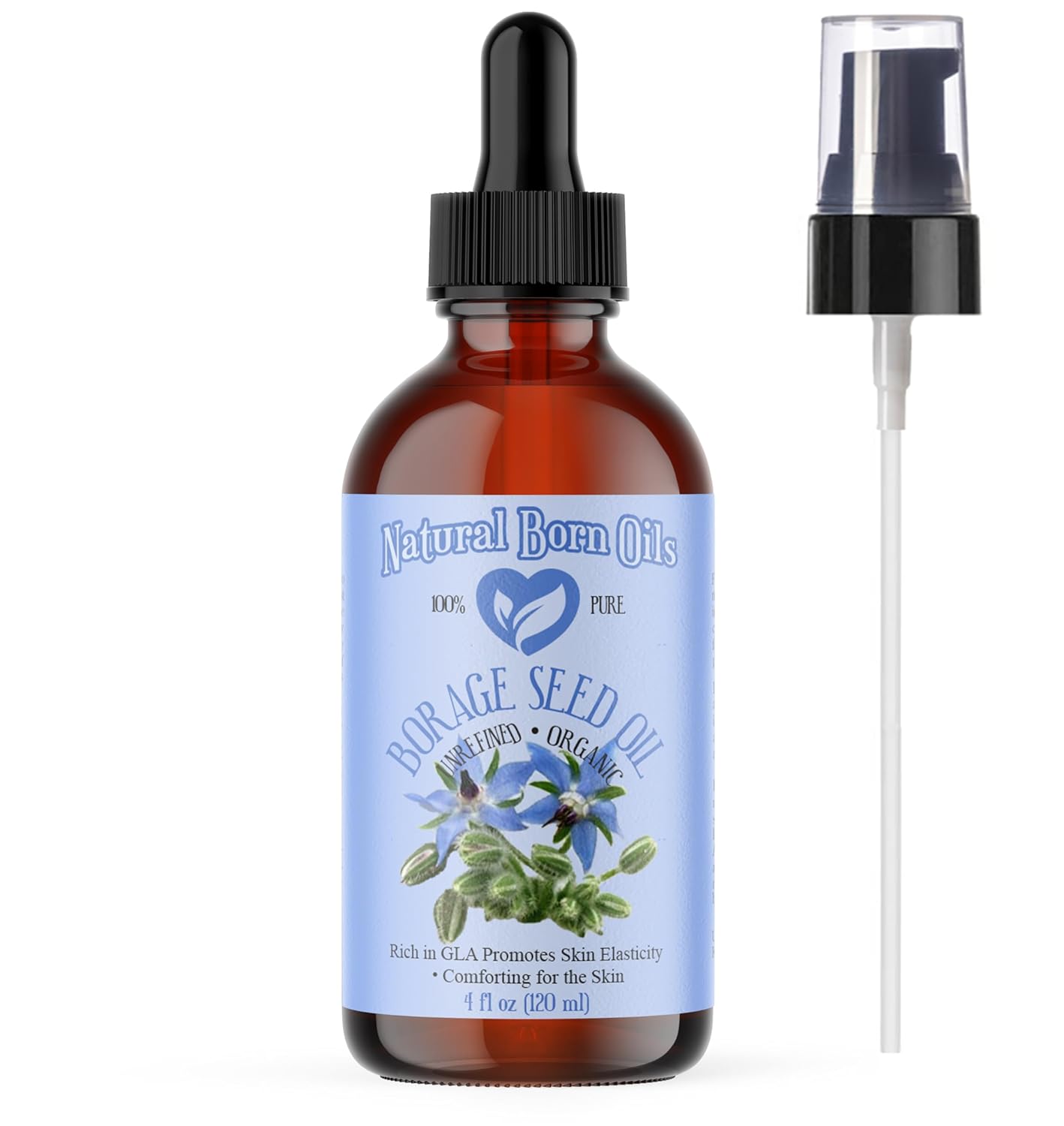 Amazon.com : SALE! 4oz Borage Seed Oil, 100% Pure and Natural, Cold ...