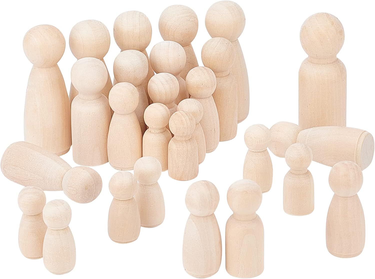 Amazon.com: PH PandaHall 48pcs Wood Model 8 Styles Unfinished Wooden ...