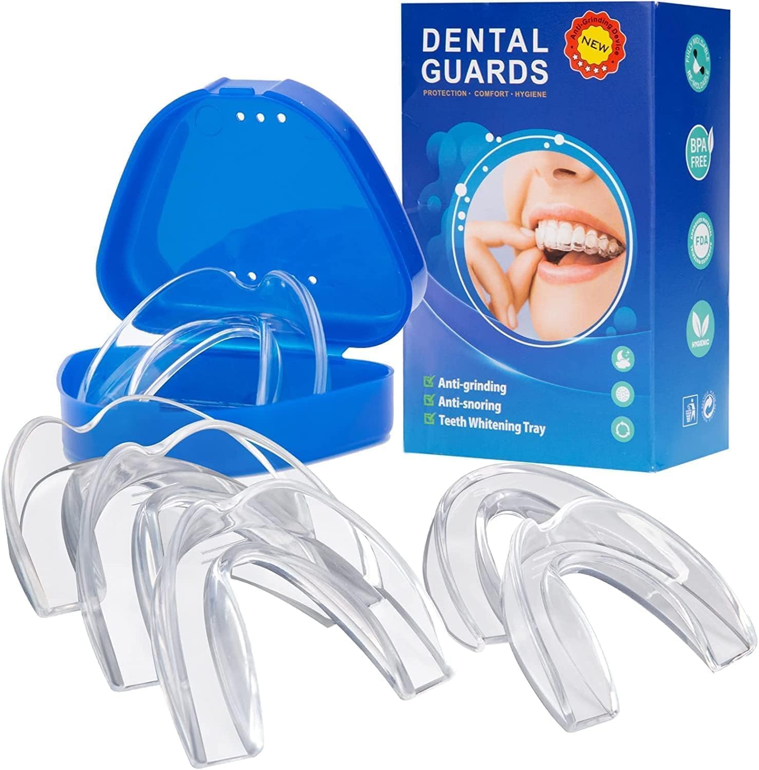 Mouth Guard for Teeth Grinding, 6 Pack Sleep Mouth Guard, Anti Grinding ...