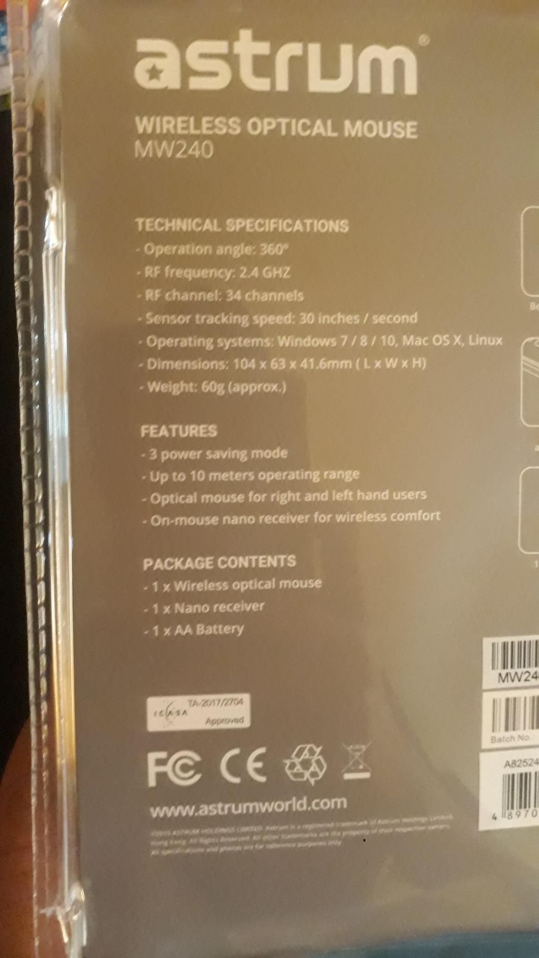 Amazon.in: Buy Astrum MW240 Wireless 2.4G Optical Mouse with Nano ...