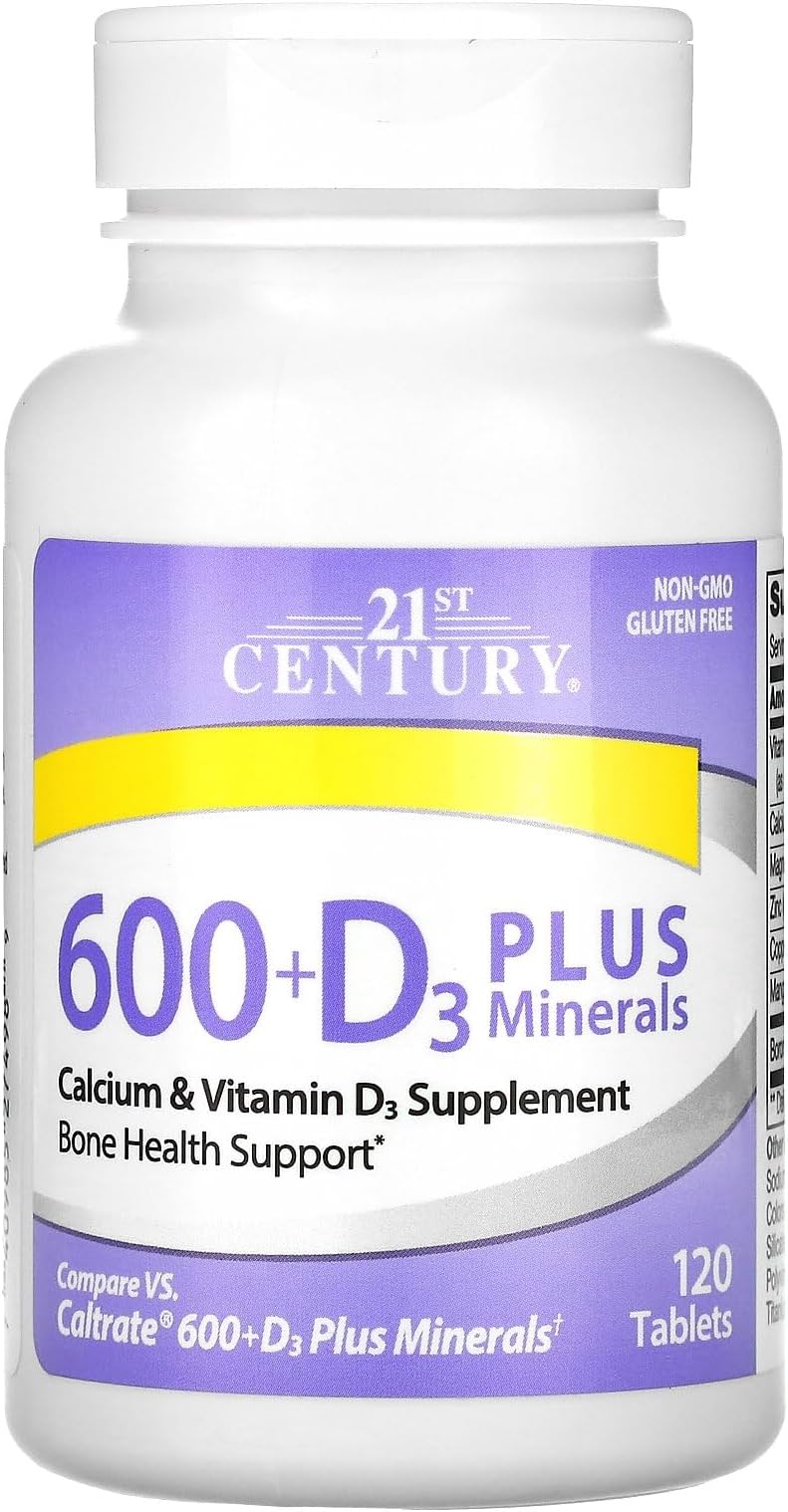 Amazon.com: 21st Century Calcium 600 mg +D Plus Minerals Chewable ...