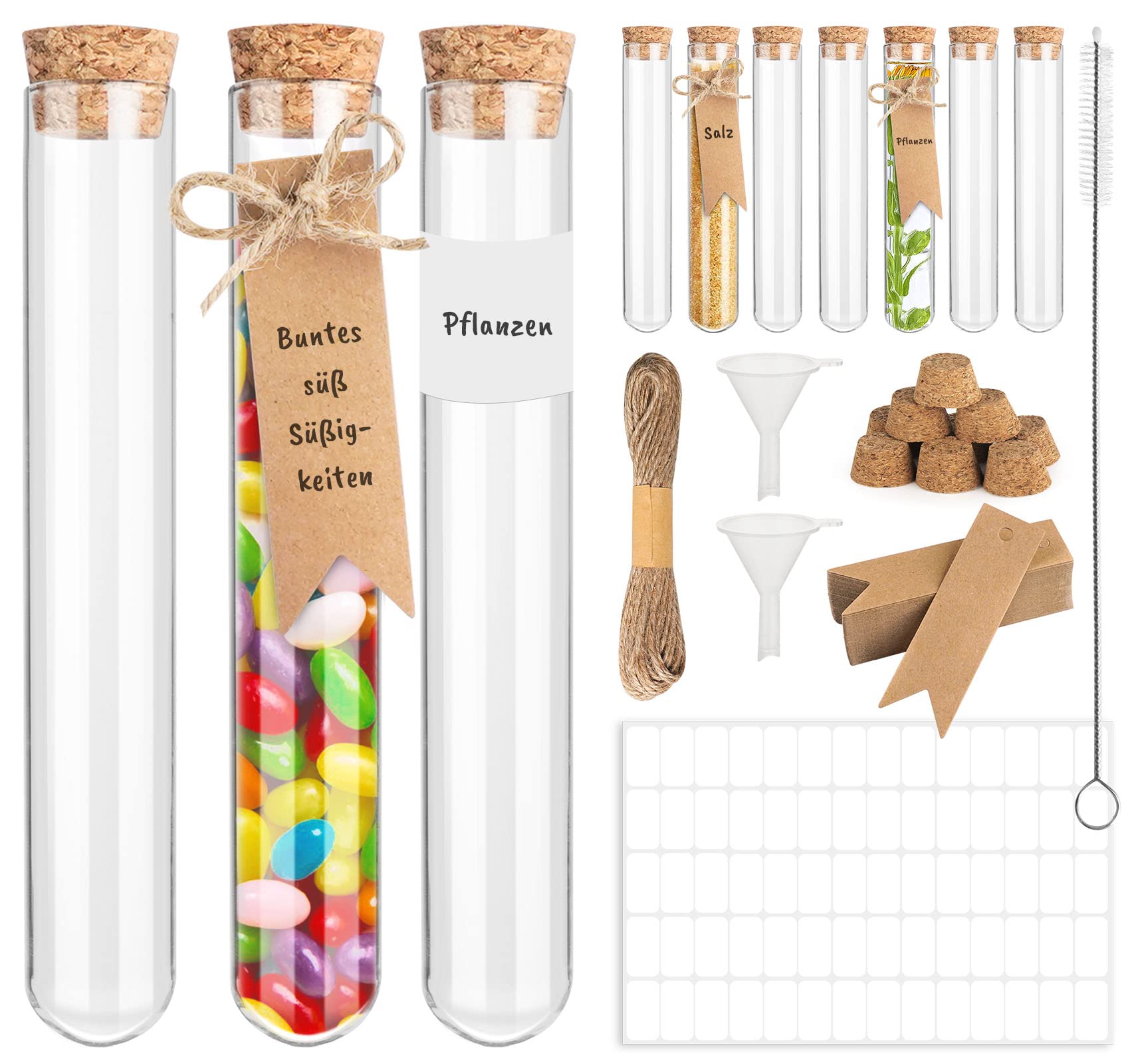 Craft Test Tubes With Corks 10PCS Plastic Test Tubes,Clear Plastic
