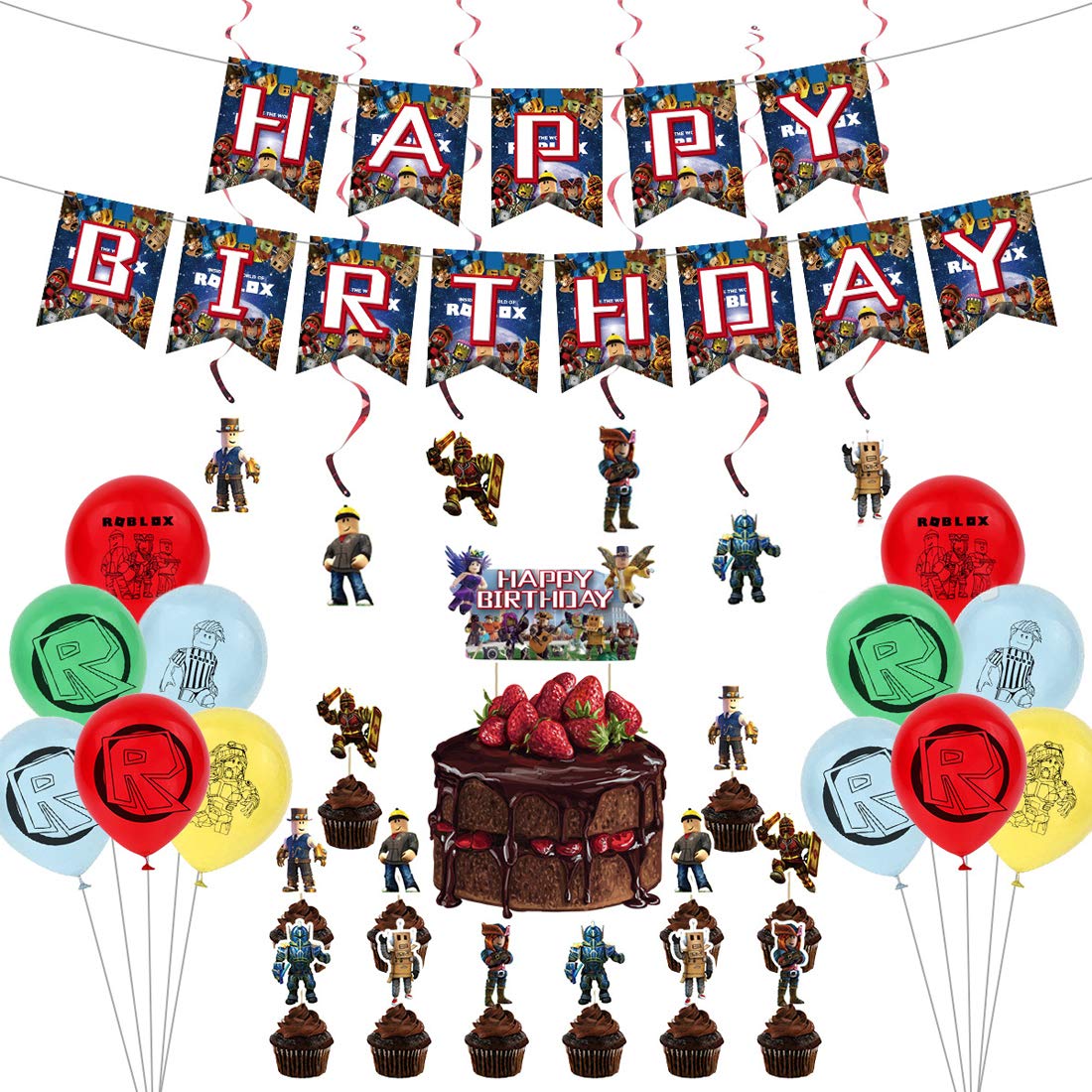 Buy Miotlsy Roblox Party Supplies, Birthday Decorations Party favor ...
