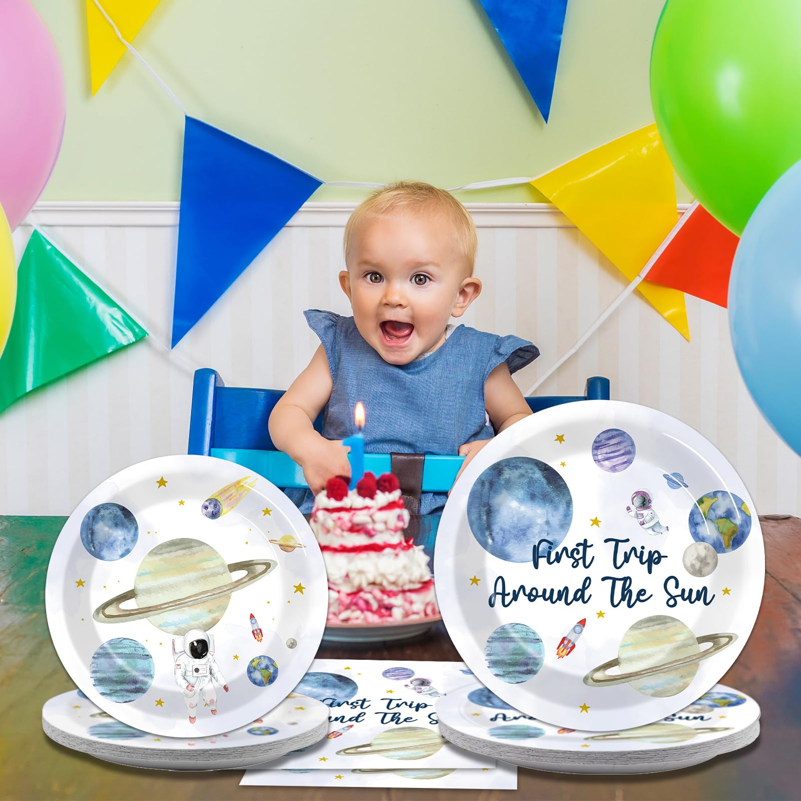 Snapklik.com : 96 PCS First Trip Around The Sun Birthday Party ...