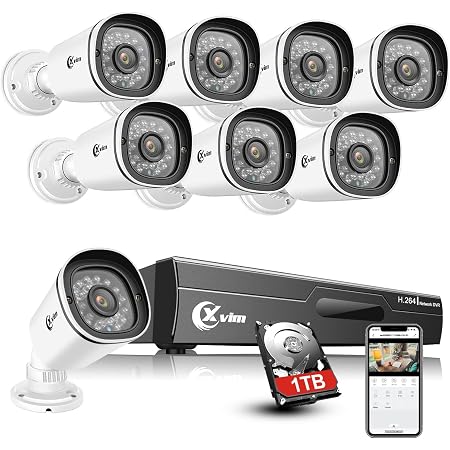 Amazon.com : XVIM 8CH 1080P Home Security Camera System, Outdoor IP66 ...