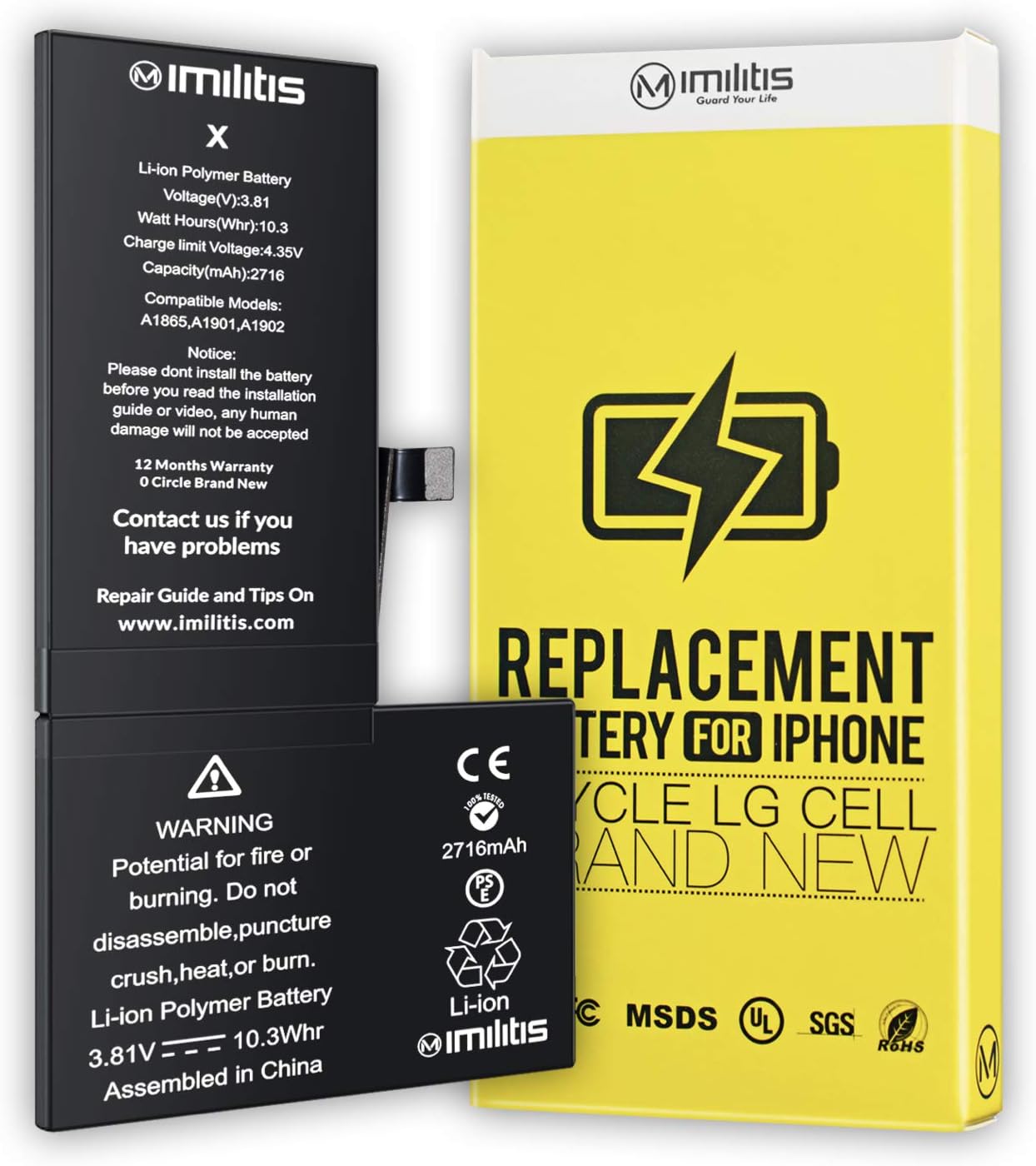 Amazon.com: GUPFIX Battery for iPhone SE2020, 2250mAh High Capacity Li-Polymer Rechargeable ...